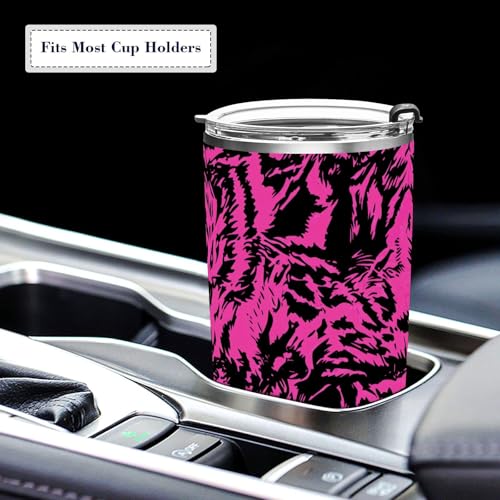 Black and Pink Print Stainless Steel cup for men with Straw Lid travel mug with lid for café safe insulated tumbler 20 OZ
