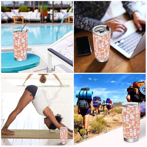 Mr &mrs Bear Pink Gold Stainless Steel insulated water bottle with Straw Lid coffee mugs for camping simply tumblers with lids 20 OZ