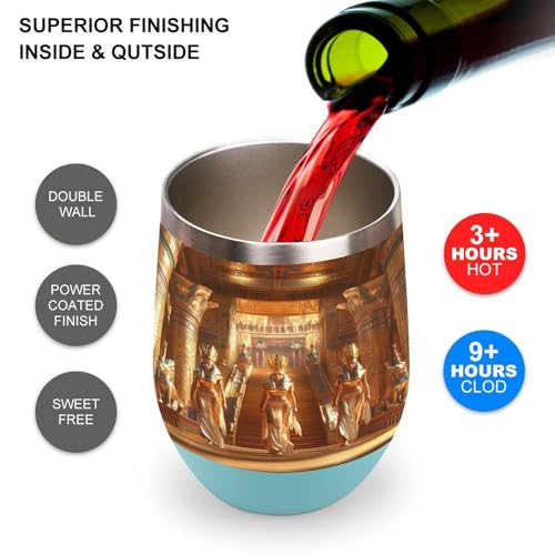 Ancient Egyptian Egypt Pyramids History Insulated Tumbler with Lid Stainless Steel Coffee Mug Cute Wine Tea Water Cup Green-style