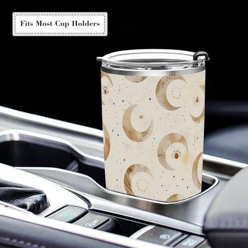 sanluoli Moons Starry Boho Retro Stainless Steel coffee cup Leak-proof Lid and Straw coffee mugs with lids for café simply tumbler with lid and straw 20 OZ
