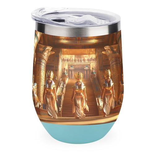 Ancient Egyptian Egypt Pyramids History Insulated Tumbler with Lid Stainless Steel Coffee Mug Cute Wine Tea Water Cup Green-style
