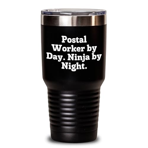 Funny Postal Worker Gifts from Men, Unique Mother's Day Presents for Women, Ninja Tumbler, 'Postal Worker By Day. Ninja By Night.'