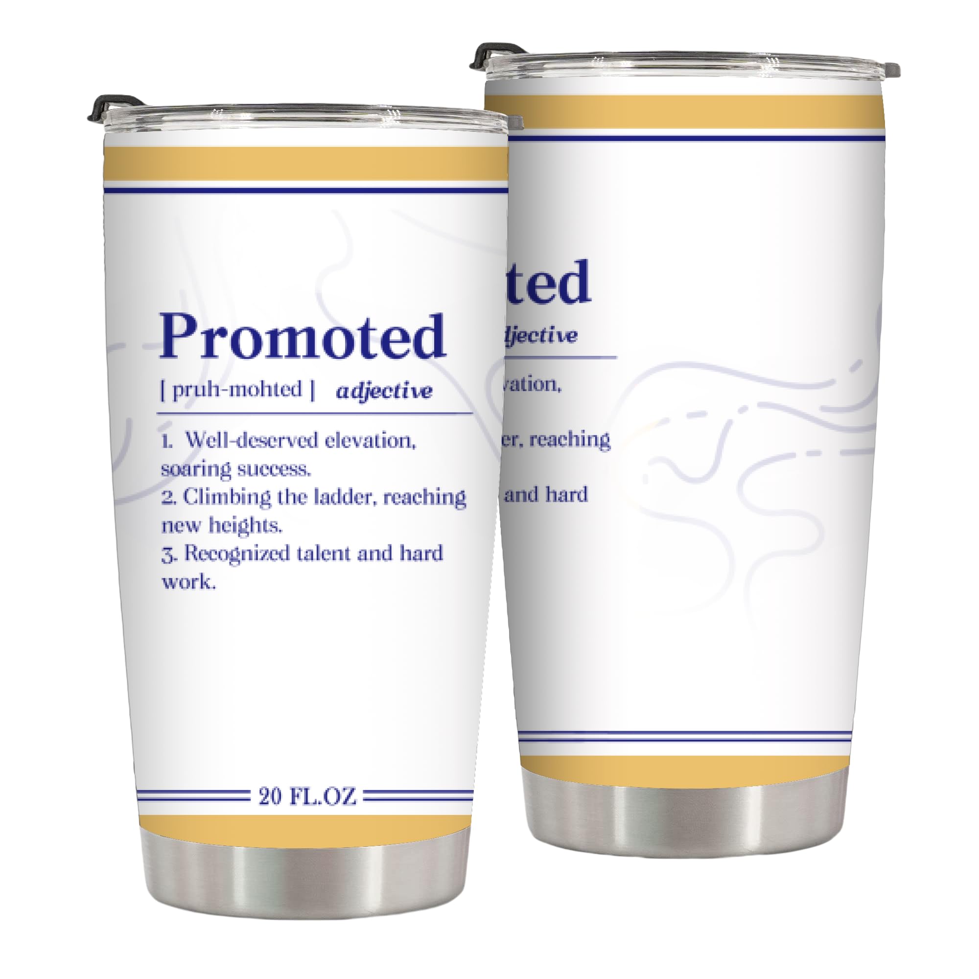 TSLOVER Recognized Talent And Hard Work, Promotion Tumblers, 20 OZ Stainless Steel Insulated Tumbler, Gifts for Friend,Colleague,Women,Men,1 Pcs