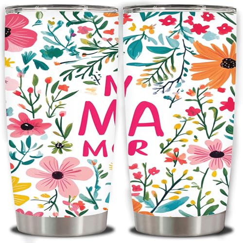 FOCIUZTA 20oz Colorful Floral Tumbler with lid, Travel Coffee Cup, Ideal for Easter, Mother Day, and birthday gifts