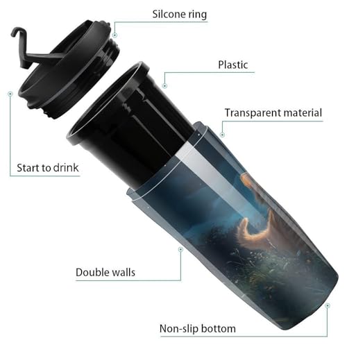 Funny Cat Travel Coffee Mug Reusable Coffee Cup Tumbler with Lid for Outdoor 350ml