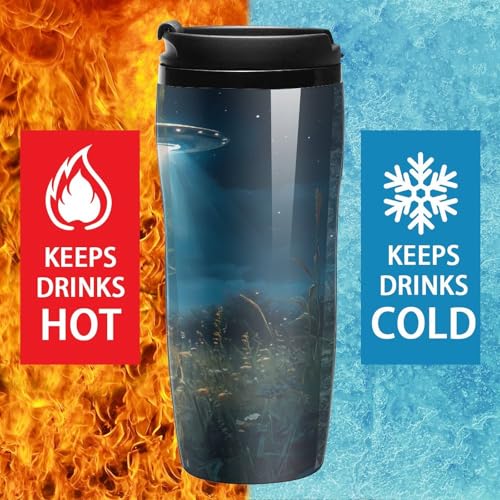 Funny Cat Travel Coffee Mug Reusable Coffee Cup Tumbler with Lid for Outdoor 350ml