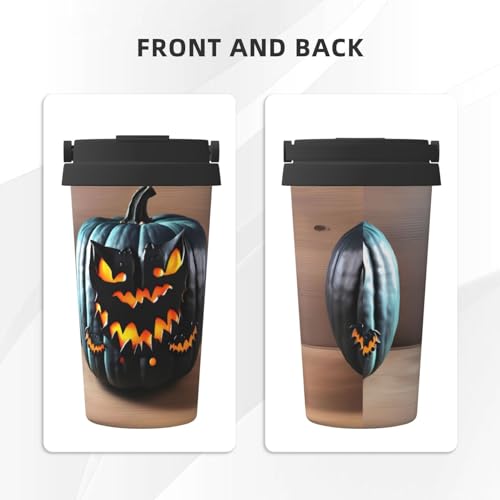 WANGXUEE halloween Bat Pumpkin Print 500ml Stainless Steel Travel Tumbler Double Wall Vacuum Insulated Coffee Mug