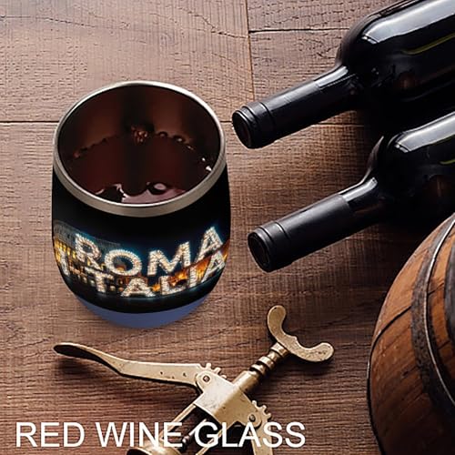 Roma Italia Funny Wine Tumbler 12 Oz Stainless Steel Insulated Mug Double Wall Water Cup with Lid