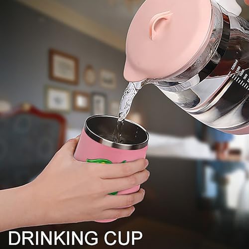 Brazil Flag Insulated Tumbler with Lid Stainless Steel Coffee Mug Cute Wine Tea Water Cup Pink-style