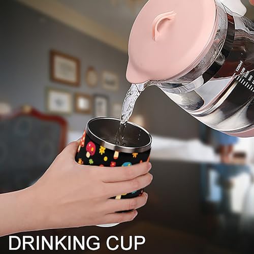Rainbow Mushroom Funny Wine Tumbler 12 Oz Stainless Steel Insulated Mug Double Wall Water Cup with Lid