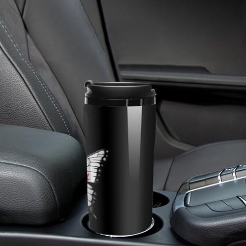Canada Flag Butterfly Travel Coffee Mug Reusable Coffee Cup Tumbler with Lid for Outdoor 350ml