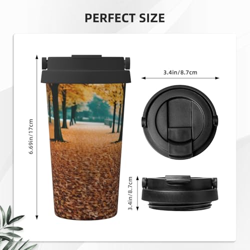 WANGXUEE Hello Autumn Print 500ml Stainless Steel Travel Tumbler Double Wall Vacuum Insulated Coffee Mug