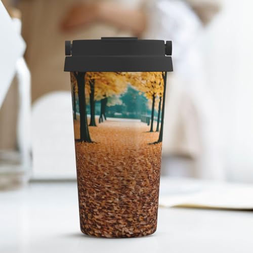 WANGXUEE Hello Autumn Print 500ml Stainless Steel Travel Tumbler Double Wall Vacuum Insulated Coffee Mug
