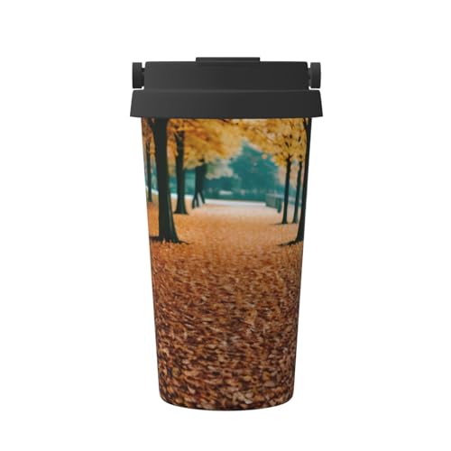 WANGXUEE Hello Autumn Print 500ml Stainless Steel Travel Tumbler Double Wall Vacuum Insulated Coffee Mug