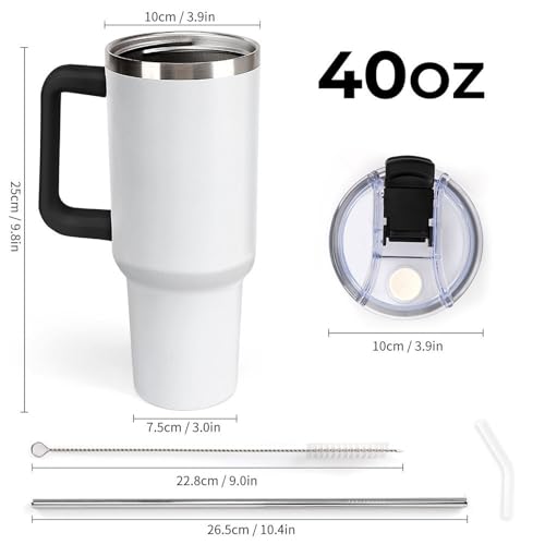 Palestine U.S. Flag 40oz Water Bottle Double Wall Insulated Tumbler with Handle Leakproof Travel Mug Black-style