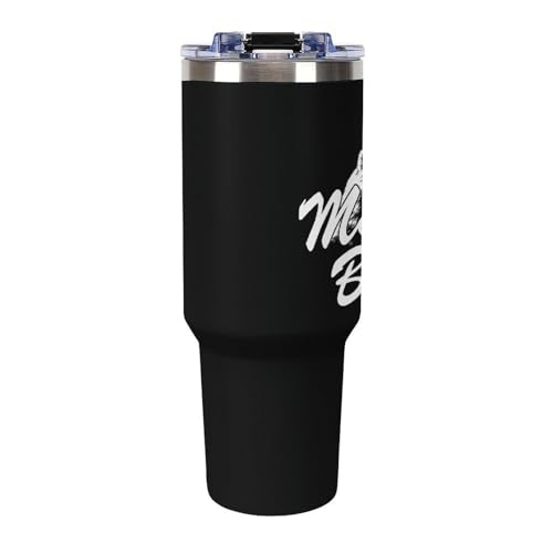 Mama Bear 40oz Water Bottle Double Wall Insulated Tumbler with Handle Leakproof Travel Mug Deep Blue-style