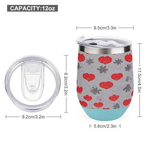 OPTKSNCU 304 Stainless Steel Insulated Cup with Lid, Dog Claw Love Print Print Durable, And Easy to Clean β Ideal for Home, Office, And Gift Giving