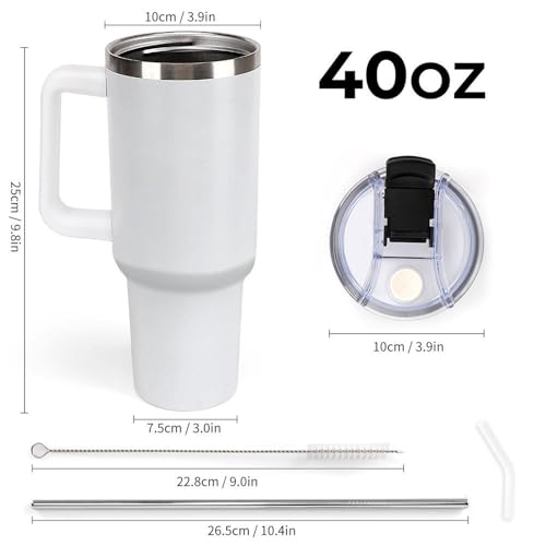 African Map with Wild Animals 40oz Water Bottle Double Wall Insulated Tumbler with Handle Leakproof Travel Mug White-style