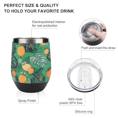 OPTKSNCU 304 Stainless Steel Insulated Cup with Lid, Tropical Scent Print Durable, And Easy to Clean β Ideal for Home, Office, And Gift Giving