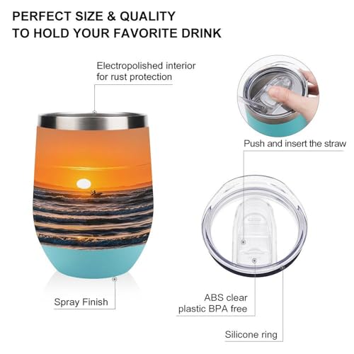 OPTKSNCU 304 Stainless Steel Insulated Cup with Lid, Cloudy Sky Print Durable, And Easy to Clean β Ideal for Home, Office, And Gift Giving
