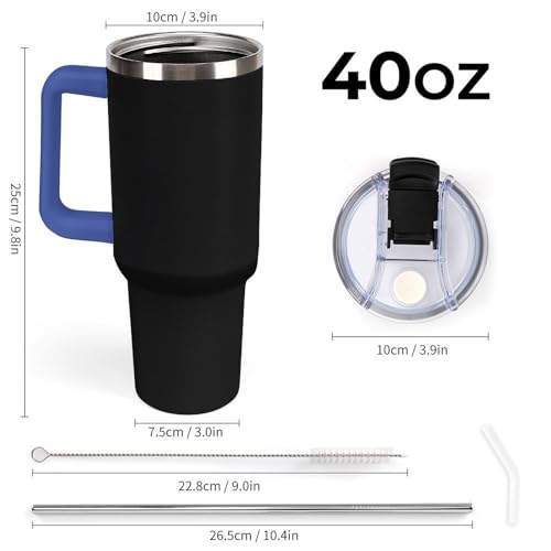 Cartoon Koala 40oz Water Bottle Double Wall Insulated Tumbler with Handle Leakproof Travel Mug Deep Blue-style