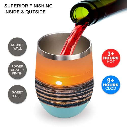 OPTKSNCU 304 Stainless Steel Insulated Cup with Lid, Cloudy Sky Print Durable, And Easy to Clean β Ideal for Home, Office, And Gift Giving