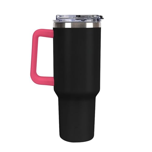 I Love My Pitbull 40oz Water Bottle Double Wall Insulated Tumbler with Handle Leakproof Travel Mug Light Rose Red-style