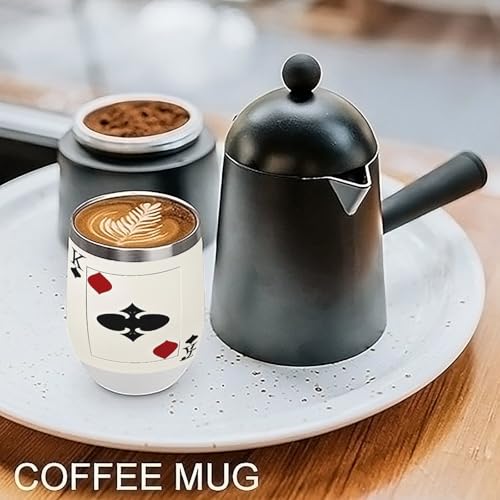 OPTKSNCU 304 Stainless Steel Insulated Cup with Lid, Spades K Poker Print Durable, And Easy to Clean – Ideal for Home, Office, And Gift Giving