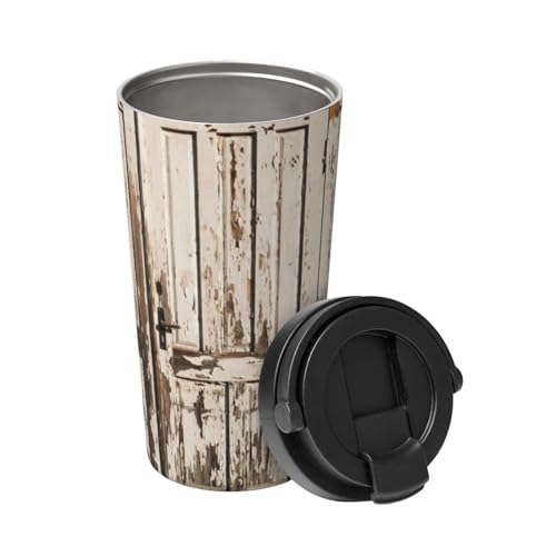 WANGXUEE Stall Barn Door Print 500ml Stainless Steel Travel Tumbler Double Wall Vacuum Insulated Coffee Mug