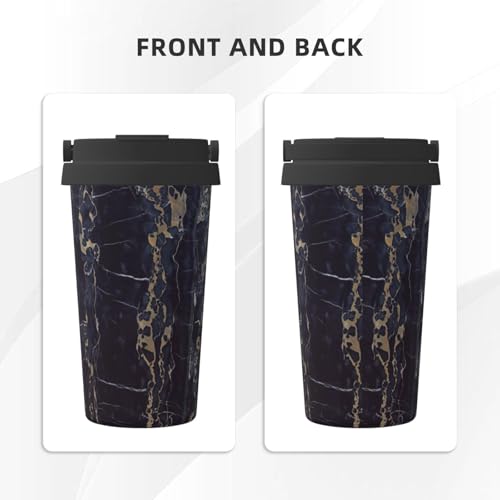 WANGXUEE Marble Pattern Print 500ml Stainless Steel Travel Tumbler Double Wall Vacuum Insulated Coffee Mug