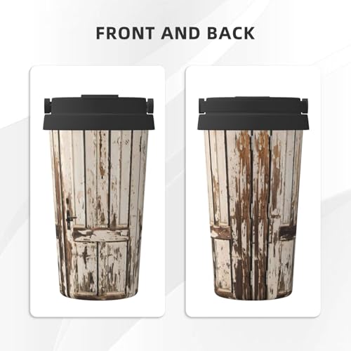 WANGXUEE Stall Barn Door Print 500ml Stainless Steel Travel Tumbler Double Wall Vacuum Insulated Coffee Mug