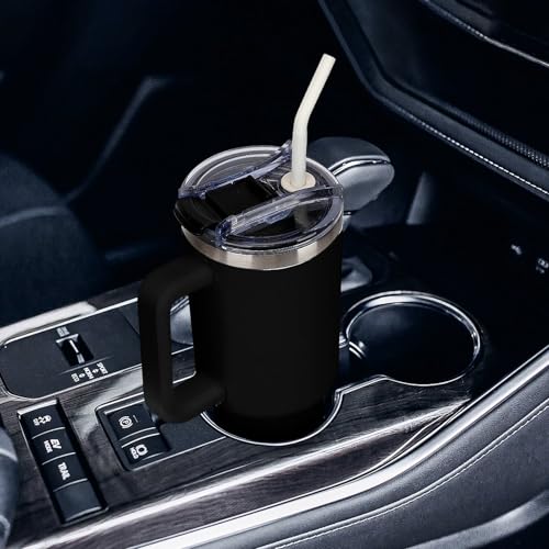 Ask Santa For Wine 40oz Water Bottle Double Wall Insulated Tumbler with Handle Leakproof Travel Mug Black-style