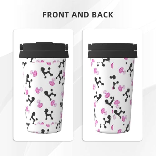 girly red perfume bottle and poodle Print 500ml Stainless Steel Travel Tumbler Double Wall Vacuum Insulated Coffee Mug