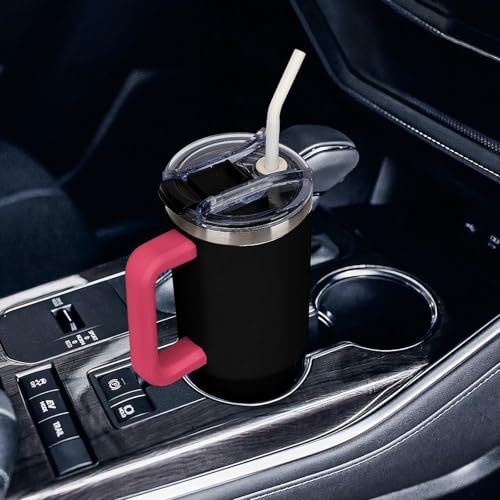 I Love My Pitbull 40oz Water Bottle Double Wall Insulated Tumbler with Handle Leakproof Travel Mug Light Rose Red-style