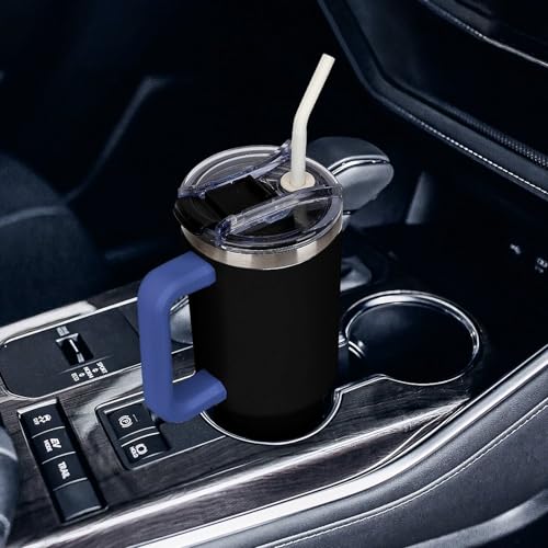 Cartoon Koala 40oz Water Bottle Double Wall Insulated Tumbler with Handle Leakproof Travel Mug Deep Blue-style