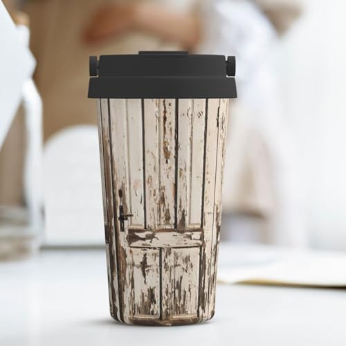 WANGXUEE Stall Barn Door Print 500ml Stainless Steel Travel Tumbler Double Wall Vacuum Insulated Coffee Mug