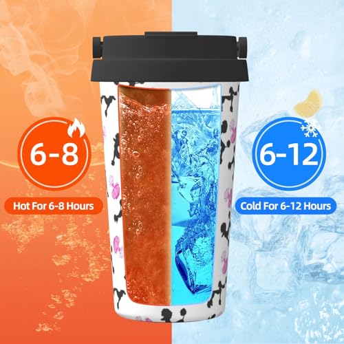 girly red perfume bottle and poodle Print 500ml Stainless Steel Travel Tumbler Double Wall Vacuum Insulated Coffee Mug