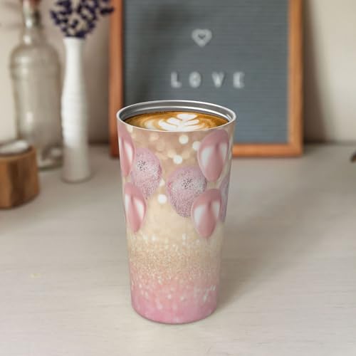 WANGXUEE Red glitter balloon Print 500ml Stainless Steel Travel Tumbler Double Wall Vacuum Insulated Coffee Mug