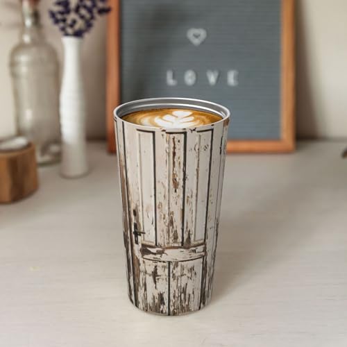 WANGXUEE Stall Barn Door Print 500ml Stainless Steel Travel Tumbler Double Wall Vacuum Insulated Coffee Mug