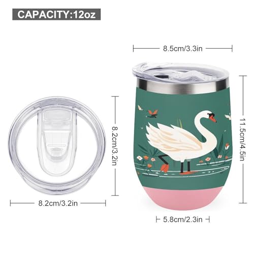 OPTKSNCU 304 Stainless Steel Insulated Cup with Lid, Ancient Flower Swan Print Durable, And Easy to Clean β Ideal for Home, Office, And Gift Giving