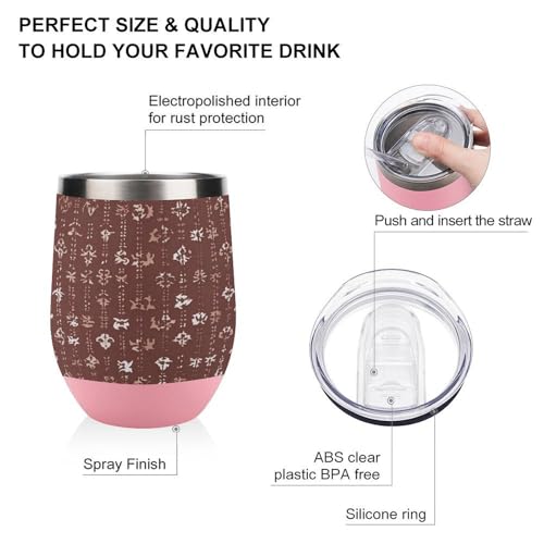 OPTKSNCU 304 Stainless Steel Insulated Cup with Lid, Southwest Cowhide Print Print Durable, And Easy to Clean β Ideal for Home, Office, And Gift Giving