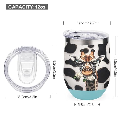 OPTKSNCU 304 Stainless Steel Insulated Cup with Lid, Giraffe Bites The Rose Print Durable, And Easy to Clean β Ideal for Home, Office, And Gift Giving