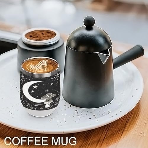 OPTKSNCU 304 Stainless Steel Insulated Cup with Lid, Moon Mushroom Print Durable, And Easy to Clean β Ideal for Home, Office, And Gift Giving