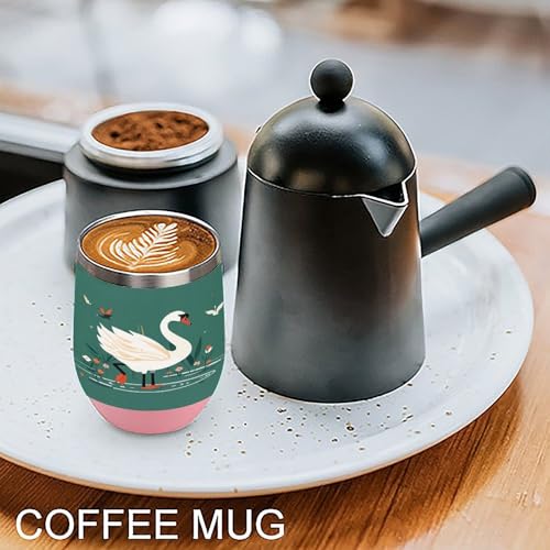 OPTKSNCU 304 Stainless Steel Insulated Cup with Lid, Ancient Flower Swan Print Durable, And Easy to Clean β Ideal for Home, Office, And Gift Giving