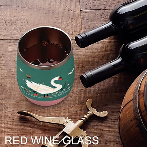OPTKSNCU 304 Stainless Steel Insulated Cup with Lid, Ancient Flower Swan Print Durable, And Easy to Clean β Ideal for Home, Office, And Gift Giving