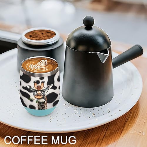 OPTKSNCU 304 Stainless Steel Insulated Cup with Lid, Giraffe Bites The Rose Print Durable, And Easy to Clean β Ideal for Home, Office, And Gift Giving