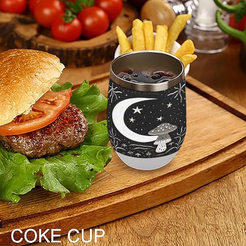 OPTKSNCU 304 Stainless Steel Insulated Cup with Lid, Moon Mushroom Print Durable, And Easy to Clean β Ideal for Home, Office, And Gift Giving