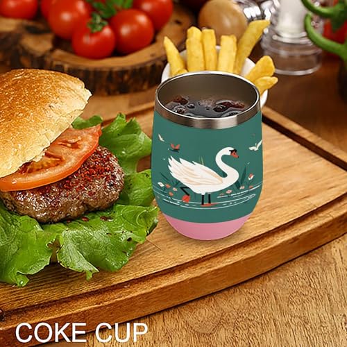 OPTKSNCU 304 Stainless Steel Insulated Cup with Lid, Ancient Flower Swan Print Durable, And Easy to Clean β Ideal for Home, Office, And Gift Giving