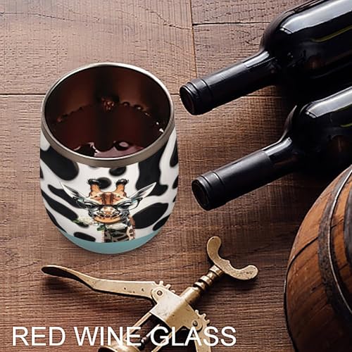 OPTKSNCU 304 Stainless Steel Insulated Cup with Lid, Giraffe Bites The Rose Print Durable, And Easy to Clean β Ideal for Home, Office, And Gift Giving