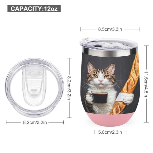OPTKSNCU 304 Stainless Steel Insulated Cup with Lid, Cat Holding Something Print Durable, And Easy to Clean β Ideal for Home, Office, And Gift Giving